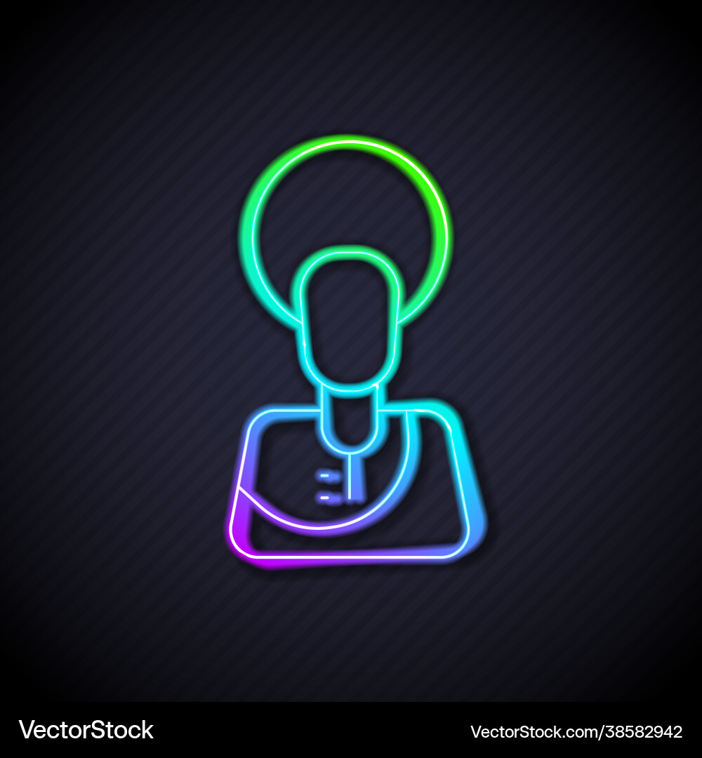 Glowing neon line jesus christ icon isolated Vector Image