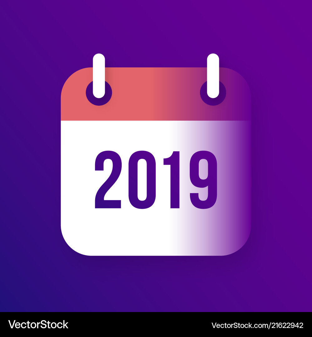 New year 2019 calendar icon Royalty Free Vector Image