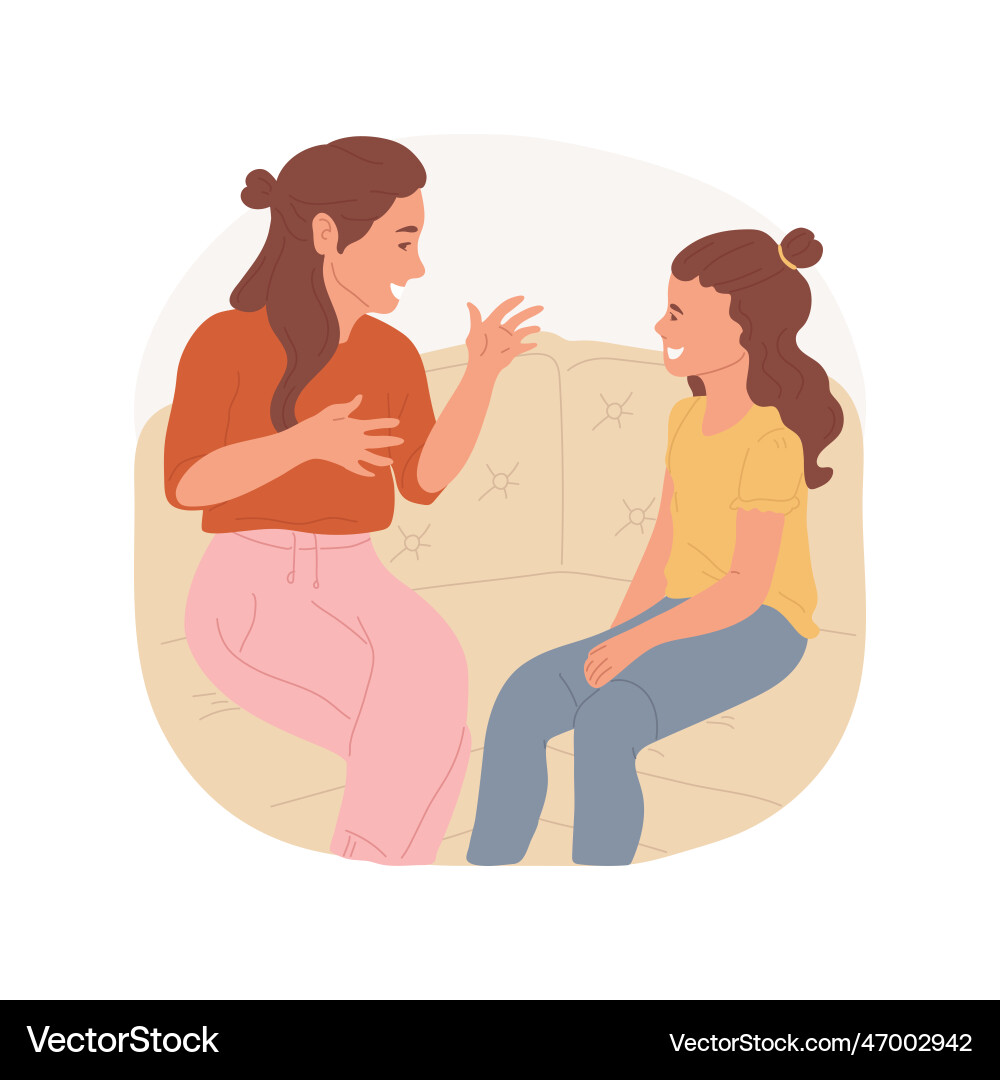 Personal talk with mom isolated cartoon Royalty Free Vector