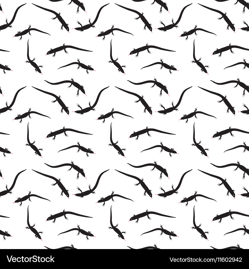 Seamless pattern of black and white silhouette Vector Image