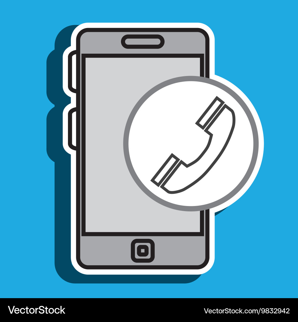 Smartphone blue and telephone isolated icon design