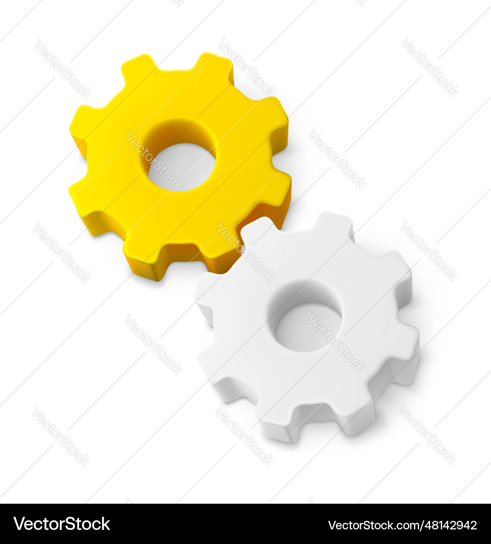 Yellow gear wheel for machinery Royalty Free Vector Image