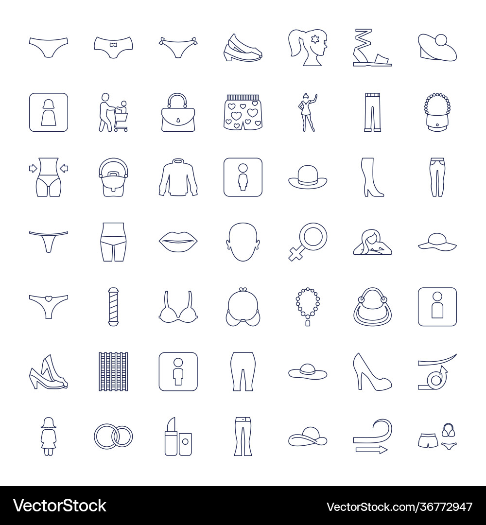 49 women icons Royalty Free Vector Image - VectorStock