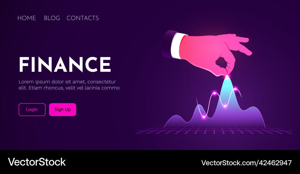 Businessman hand raises a financial chart Vector Image