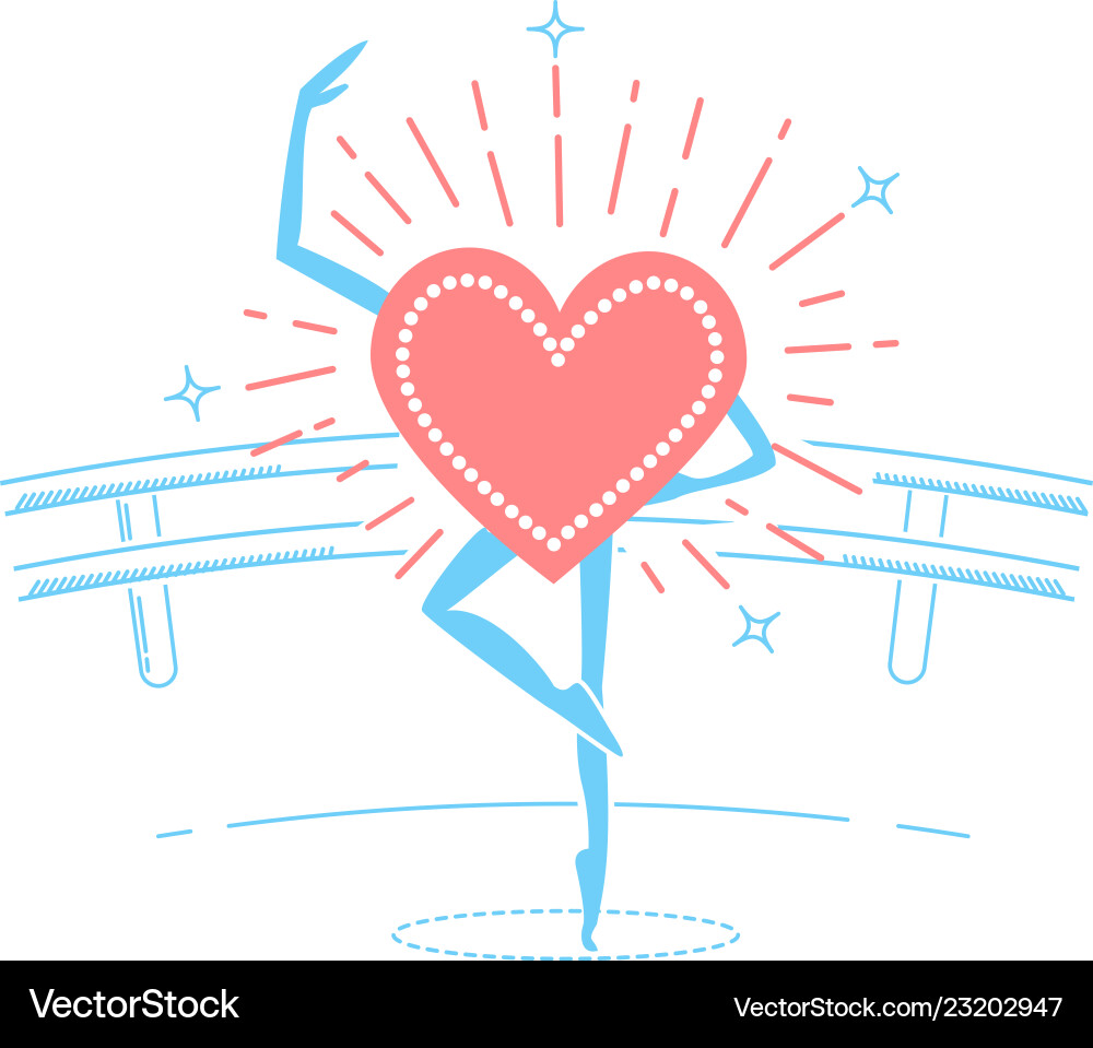 Choreography concept of dancing heart Royalty Free Vector