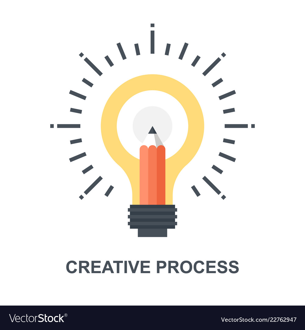 Creative process icon concept Royalty Free Vector Image