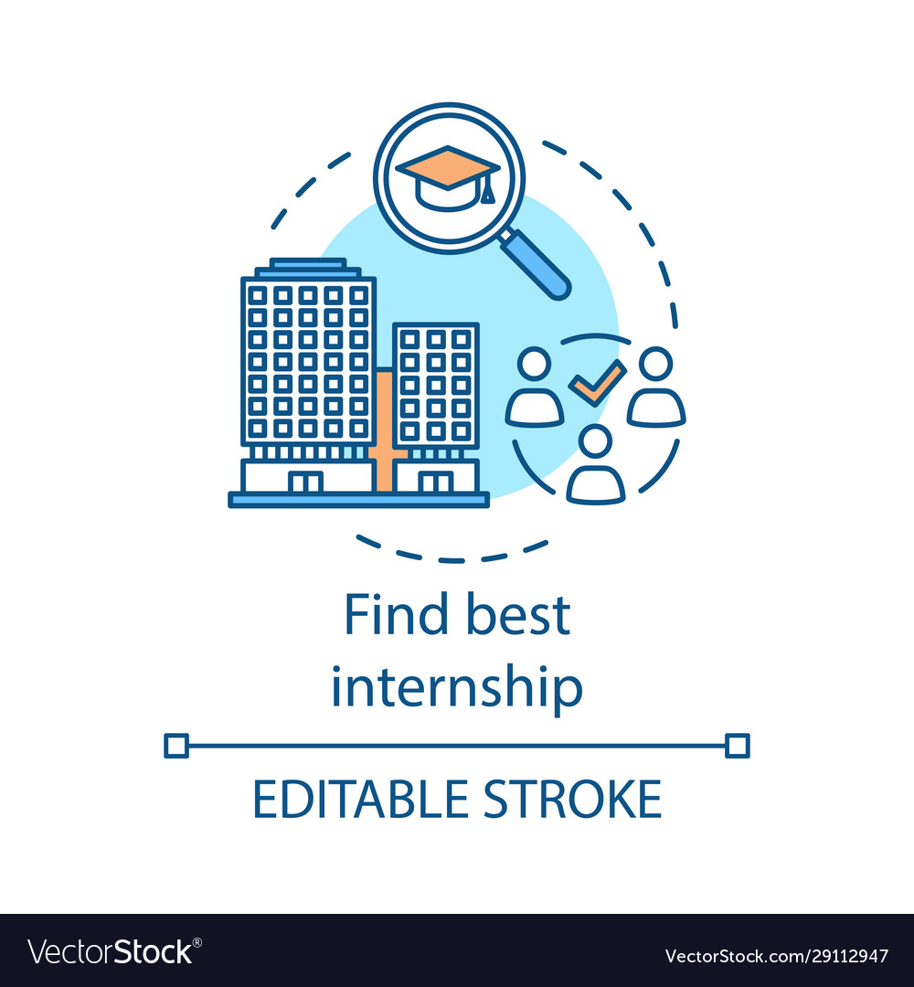 Find best internship concept icon Royalty Free Vector Image