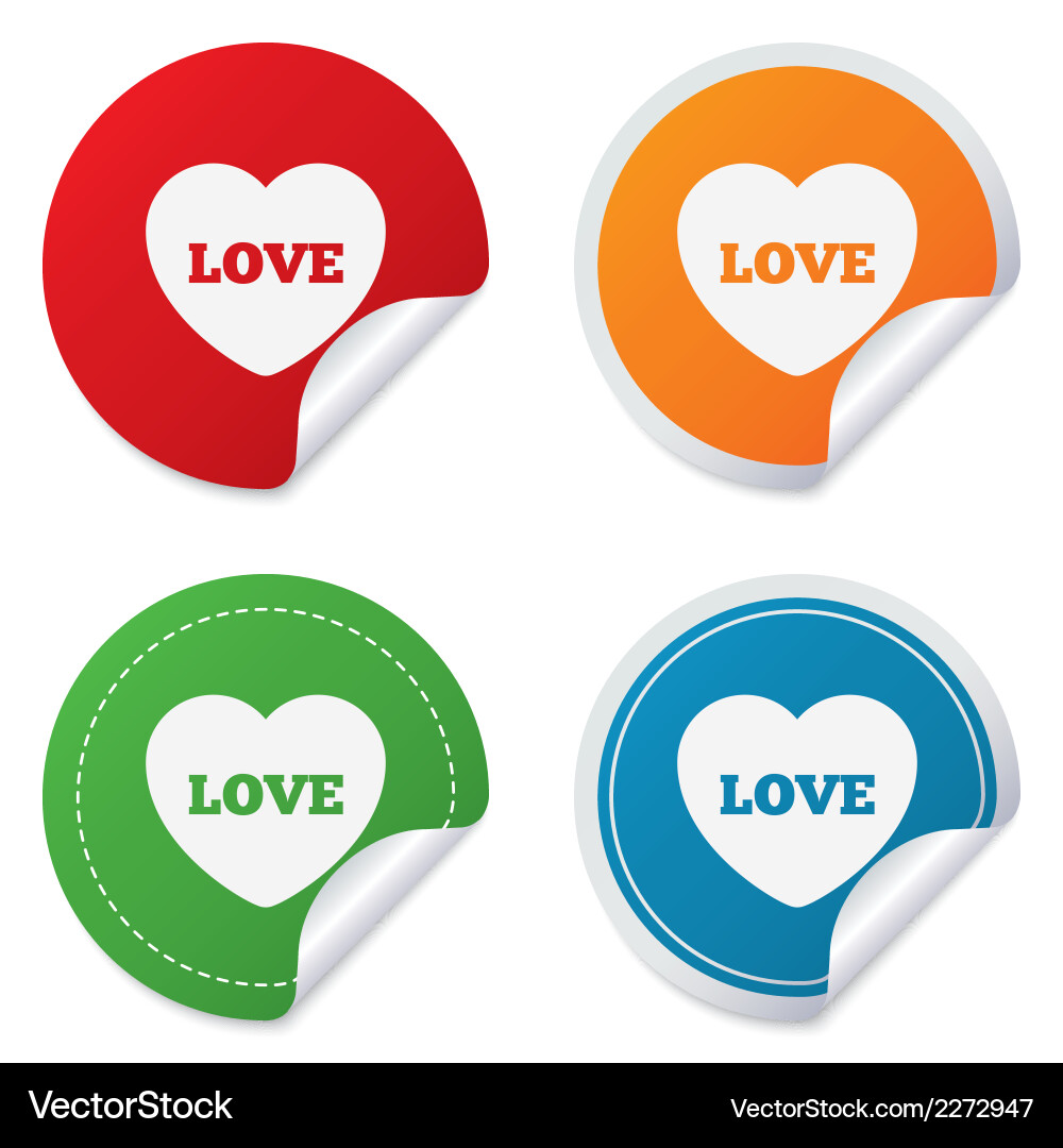 Heart sign icon love symbol Royalty Free Vector Image