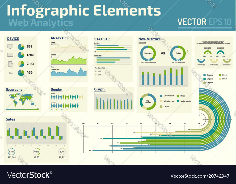 Infographic elements web analytics design template