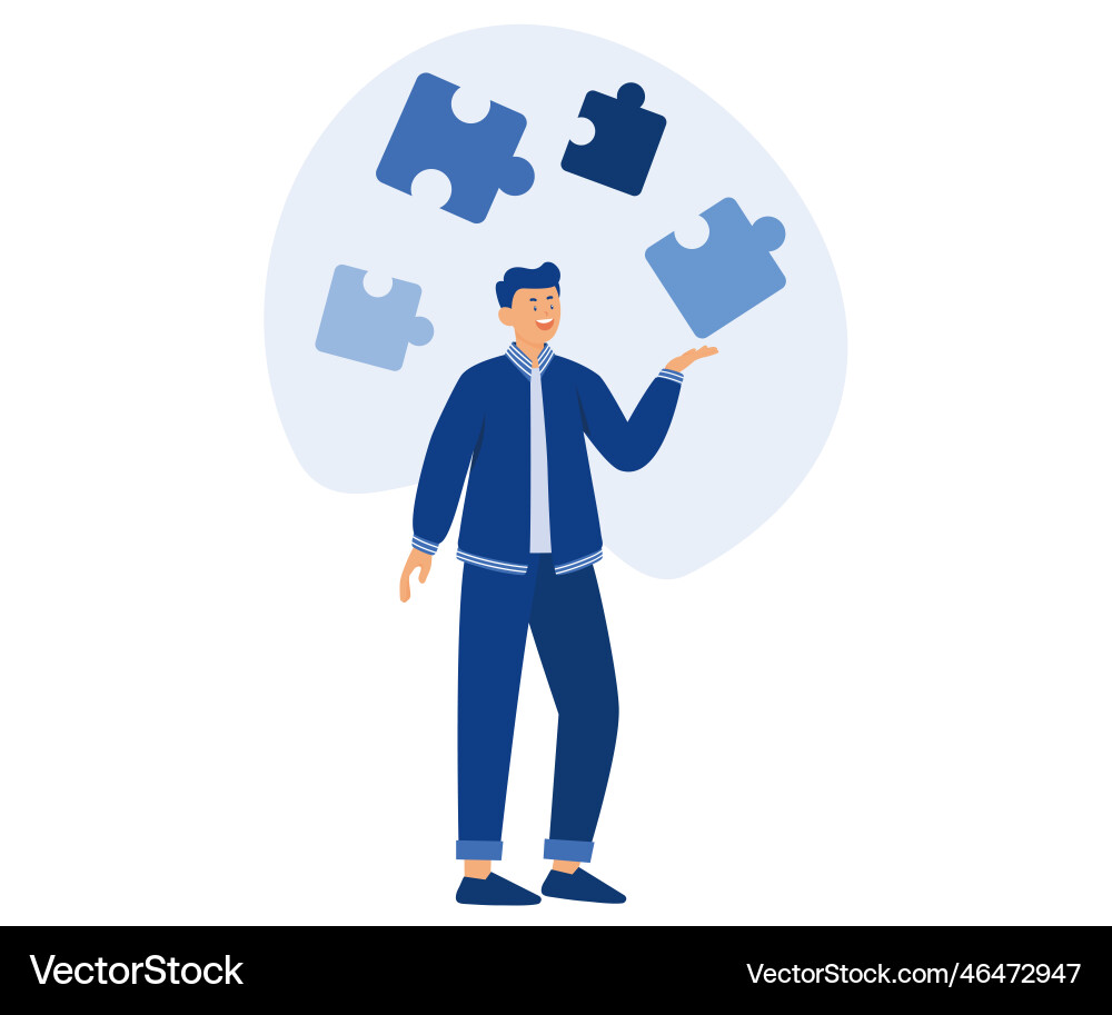 Jigsaw puzzles are a great element of team work Vector Image