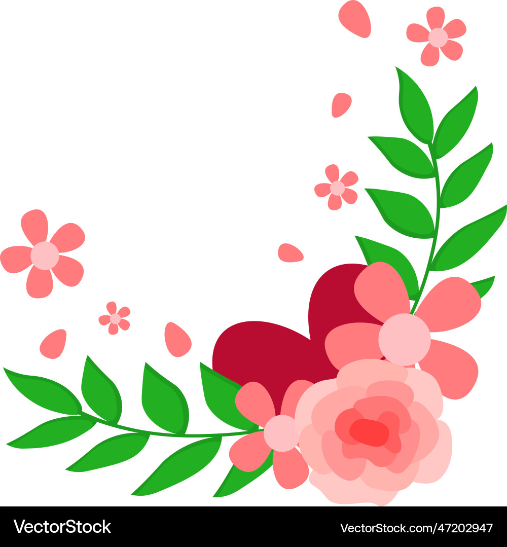 Love border flower leaf clipart Royalty Free Vector Image