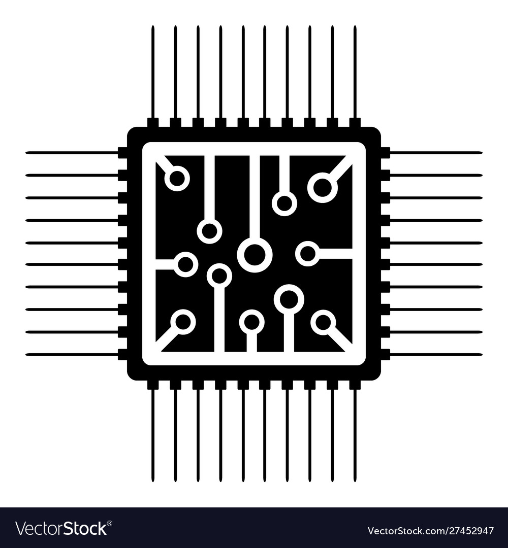 Processor icon on white Royalty Free Vector Image