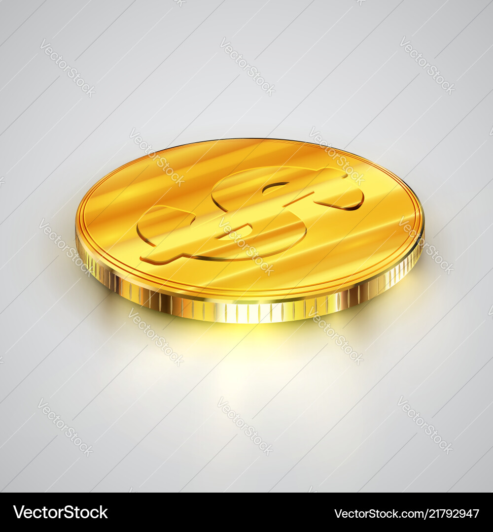 Realistic coin Royalty Free Vector Image - VectorStock