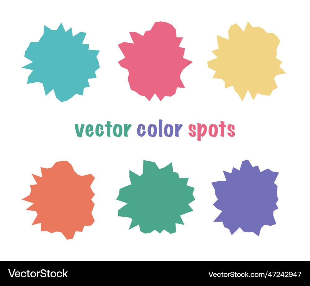 Set of color editable spots bright circles Vector Image