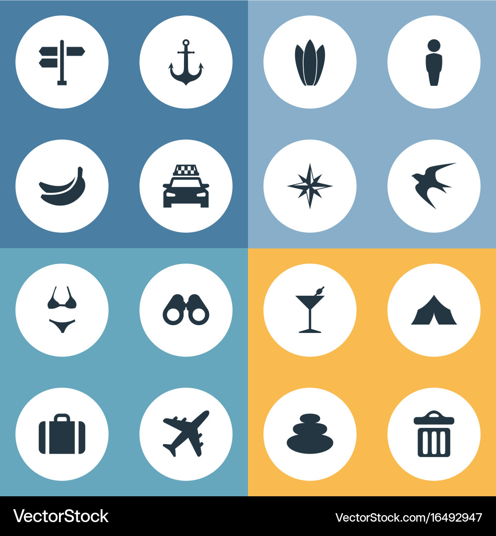 Set of simple beach icons Royalty Free Vector Image