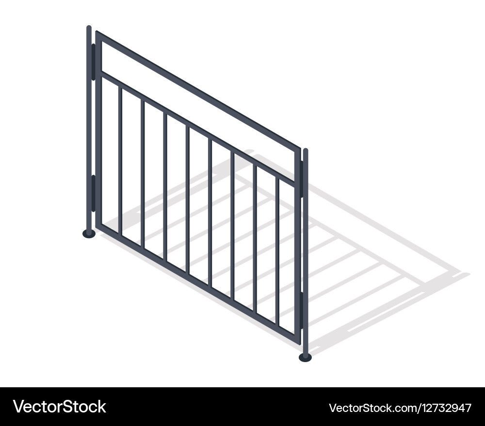 Steel fence section in isometric projection Vector Image