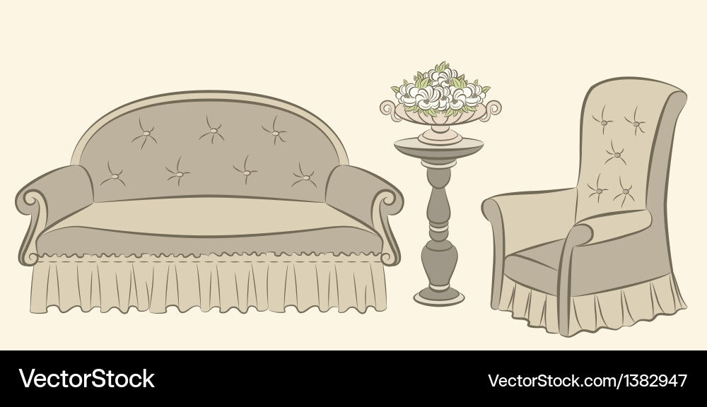 Vintage furniture Royalty Free Vector Image - VectorStock