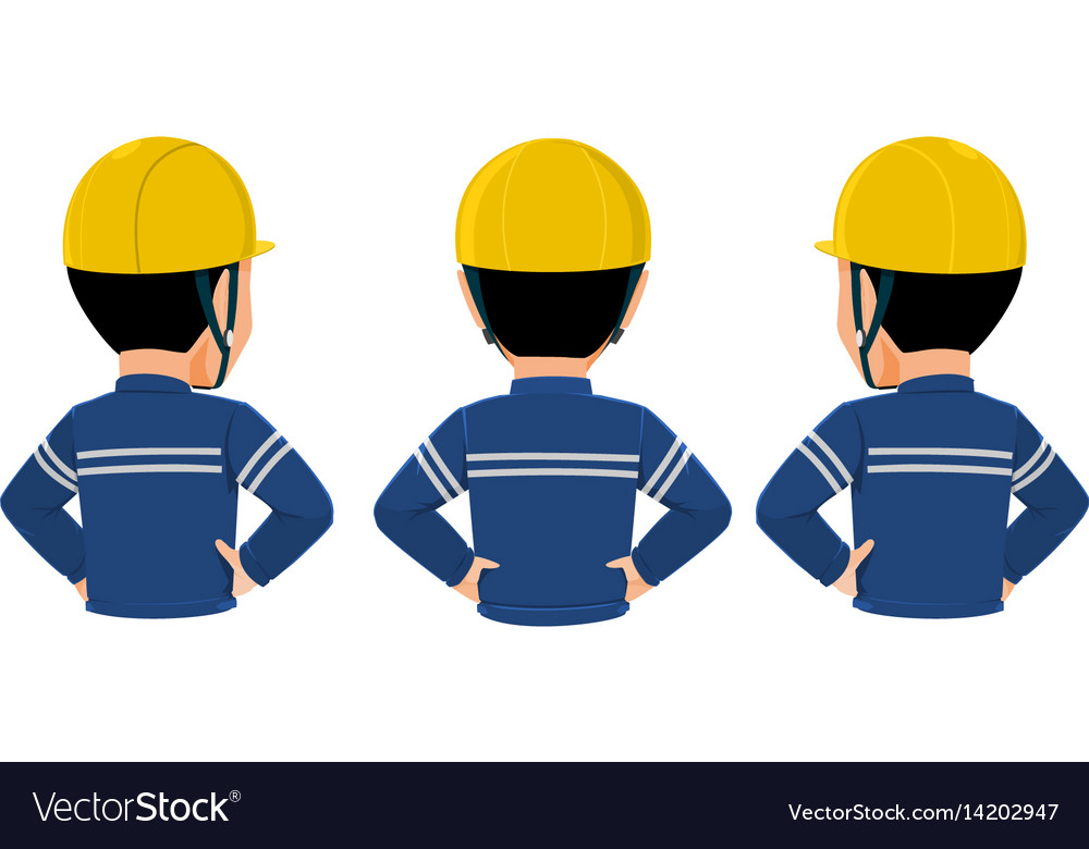 Worker back view Royalty Free Vector Image - VectorStock