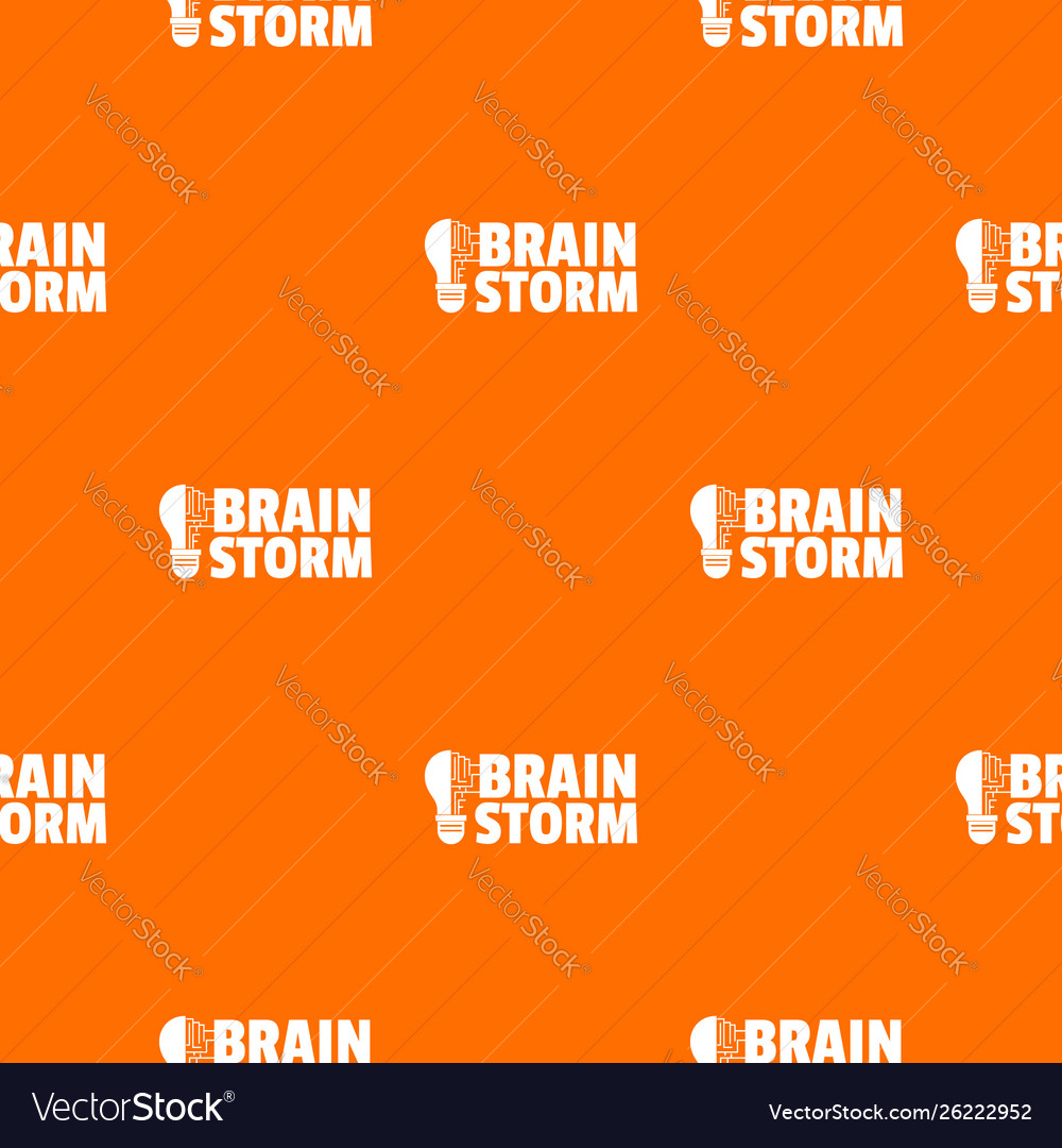 Brain storm pattern orange Royalty Free Vector Image