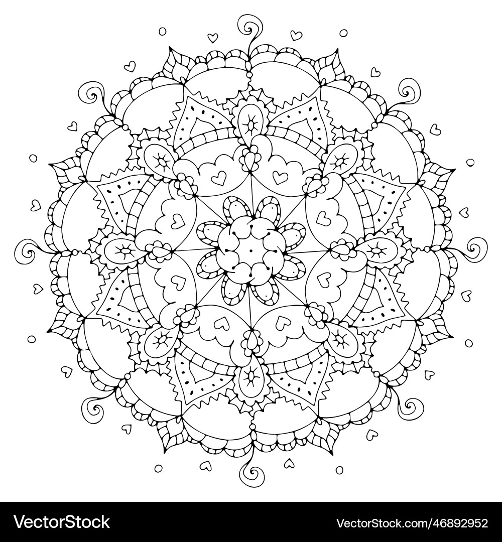 Circular pattern in form of mandala for coloring Vector Image