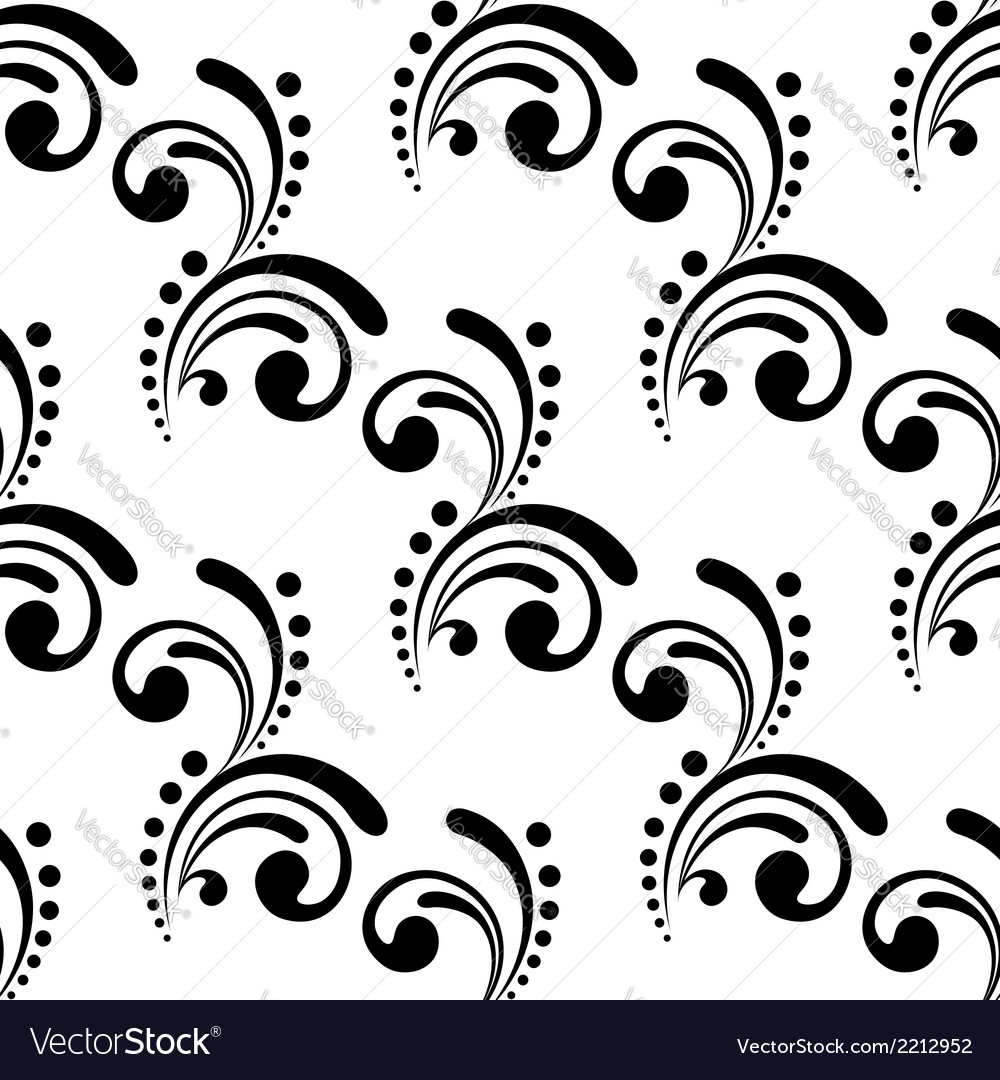 Elegant seamless pattern design with swirls and Vector Image