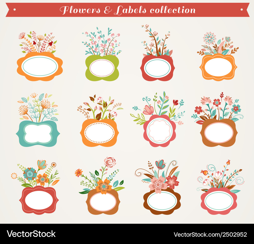 Floral and decorative icons Royalty Free Vector Image