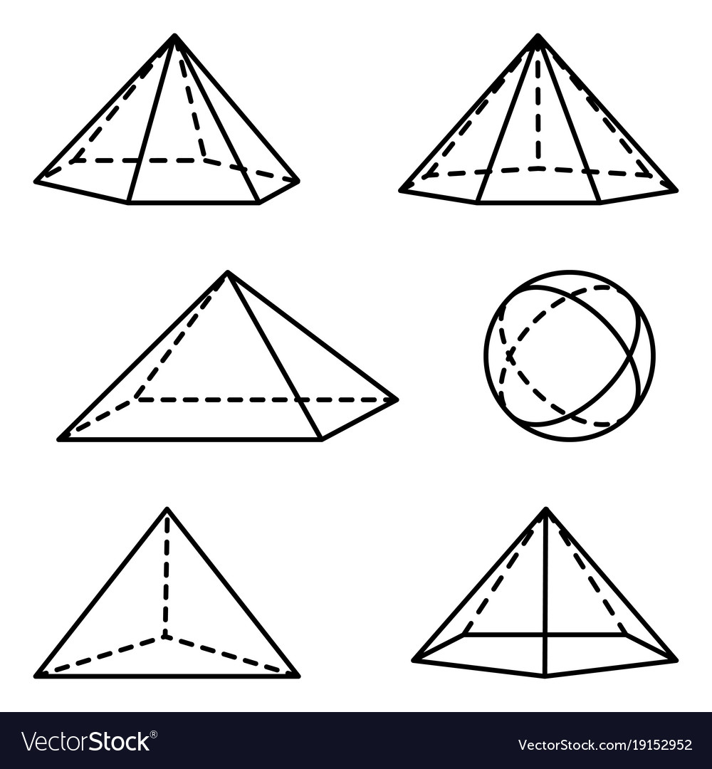 Geometric pyramidal forms Royalty Free Vector Image