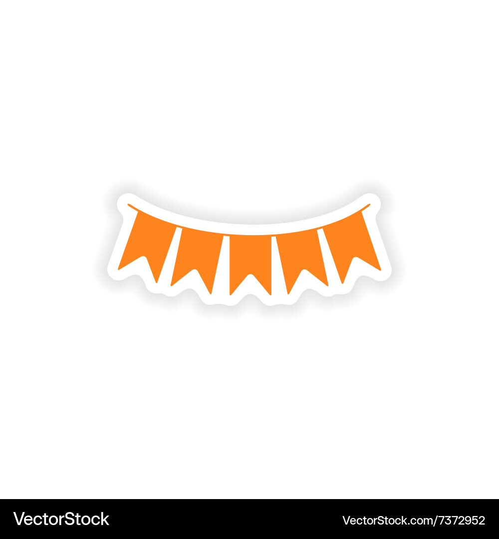 Icon sticker realistic design on paper garland Vector Image