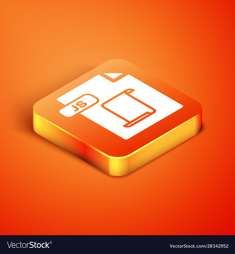 Isometric js file document download js button Vector Image