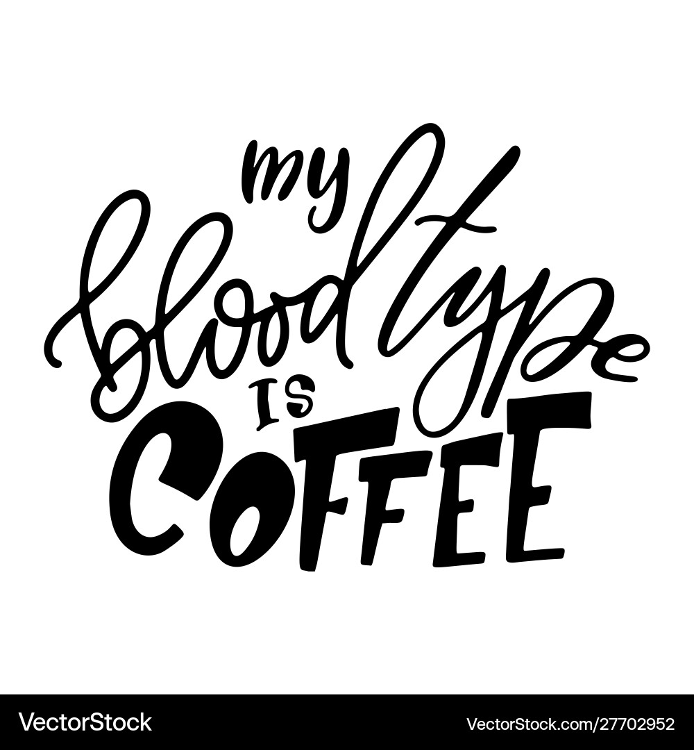Lettering for cafe with coffee quote for menu Vector Image