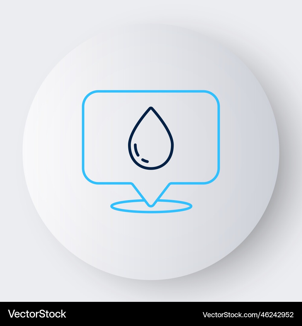 Line water drop with location icon isolated Vector Image