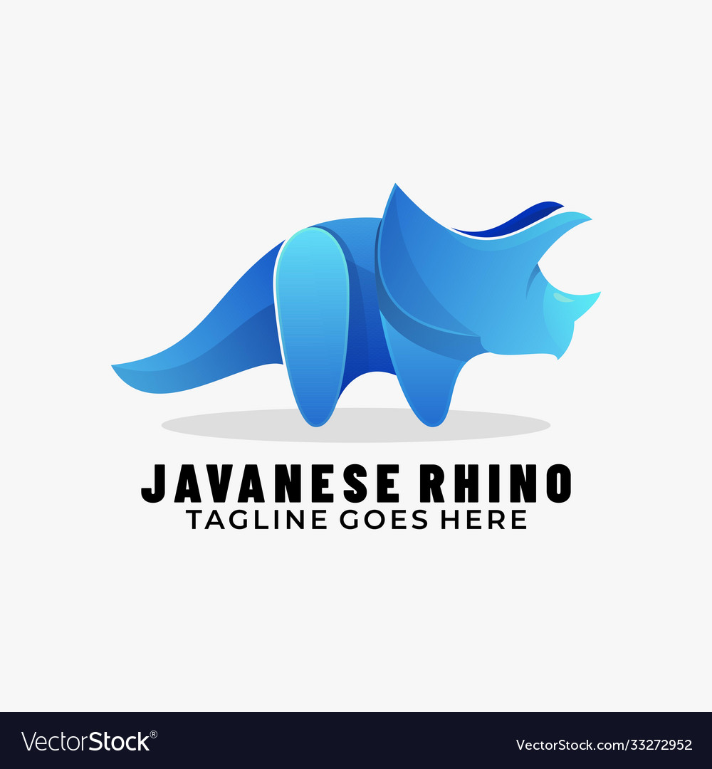 Logo rhino gradient colorful style Royalty Free Vector Image