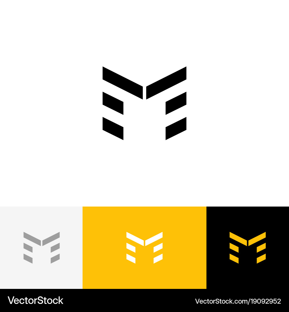 M logo icon symbol sign from letters m Royalty Free Vector