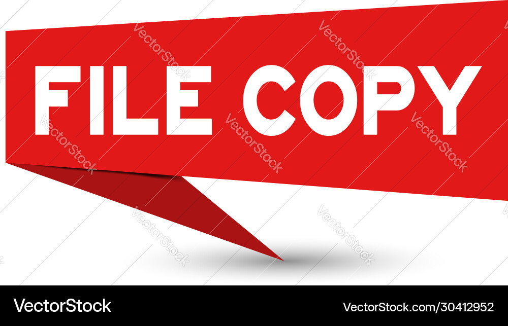 Red paper speech banner with word file copy Vector Image