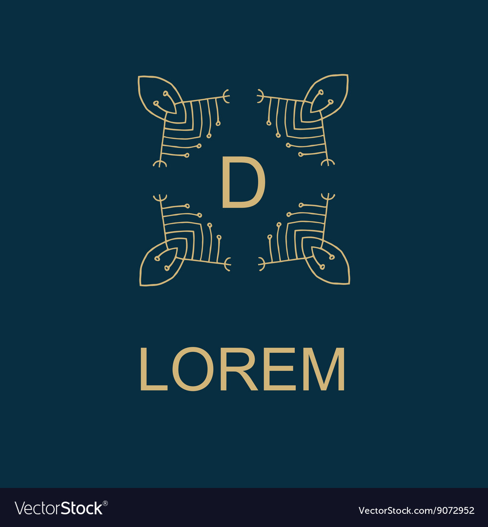 Set elegant monogram design Royalty Free Vector Image