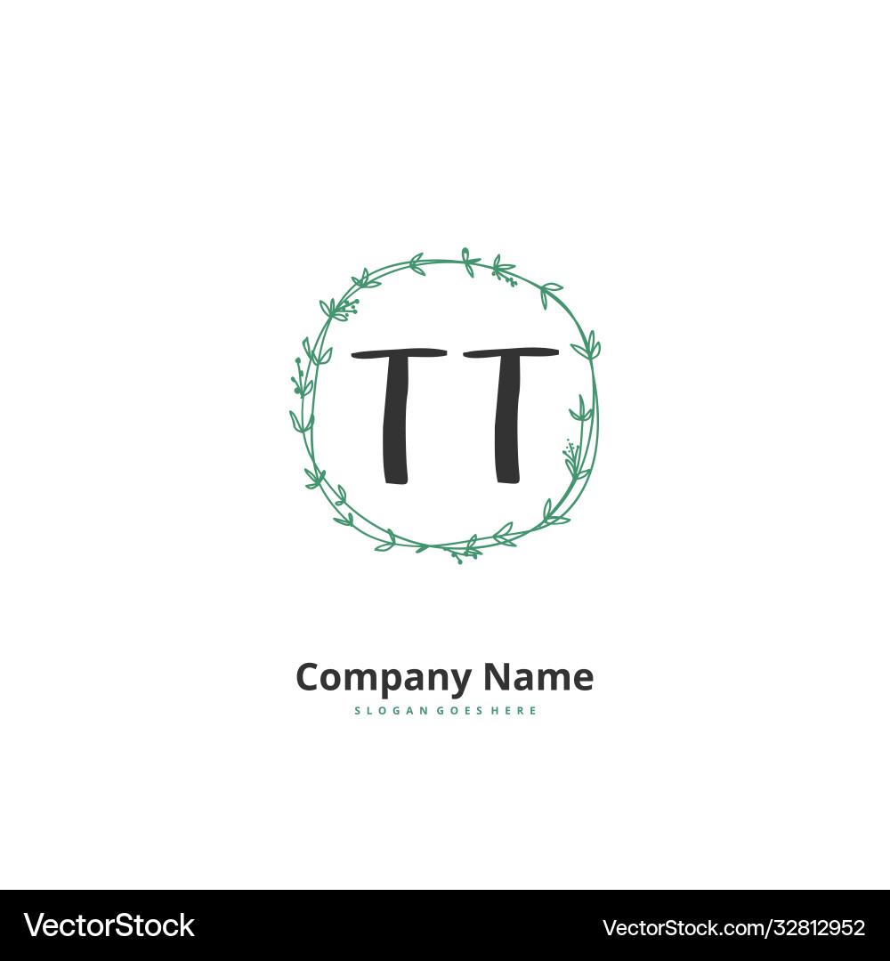 T tt initial handwriting and signature logo Vector Image