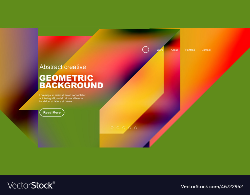 Triangles with fluid gradients abstract landing Vector Image