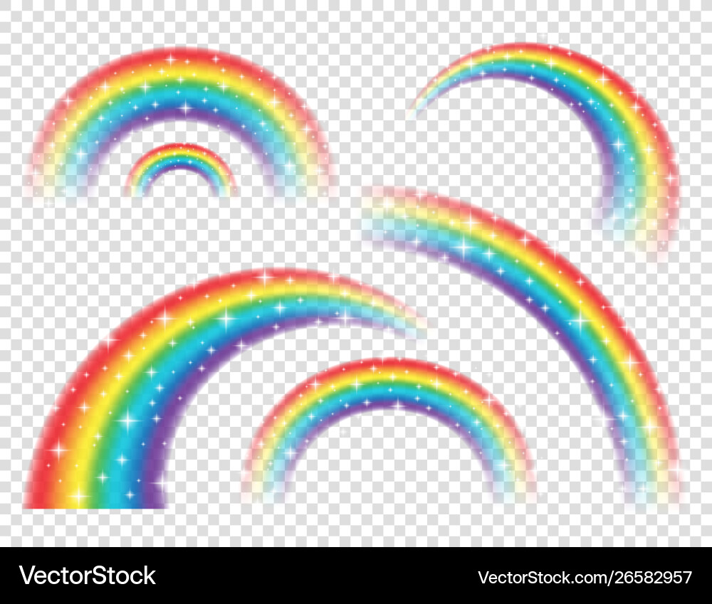 Abstract realistic colorful rainbow with shiny Vector Image