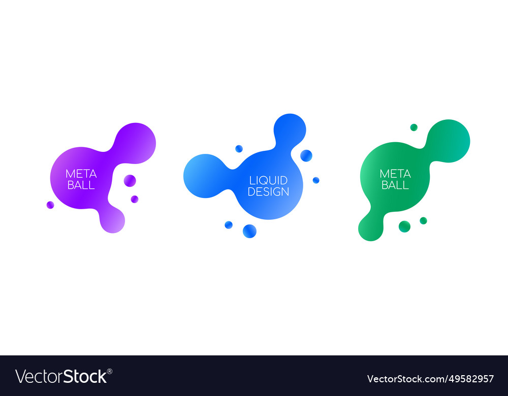 Abstract Sphere Blobs Collection Gradient Liquid Vector Image