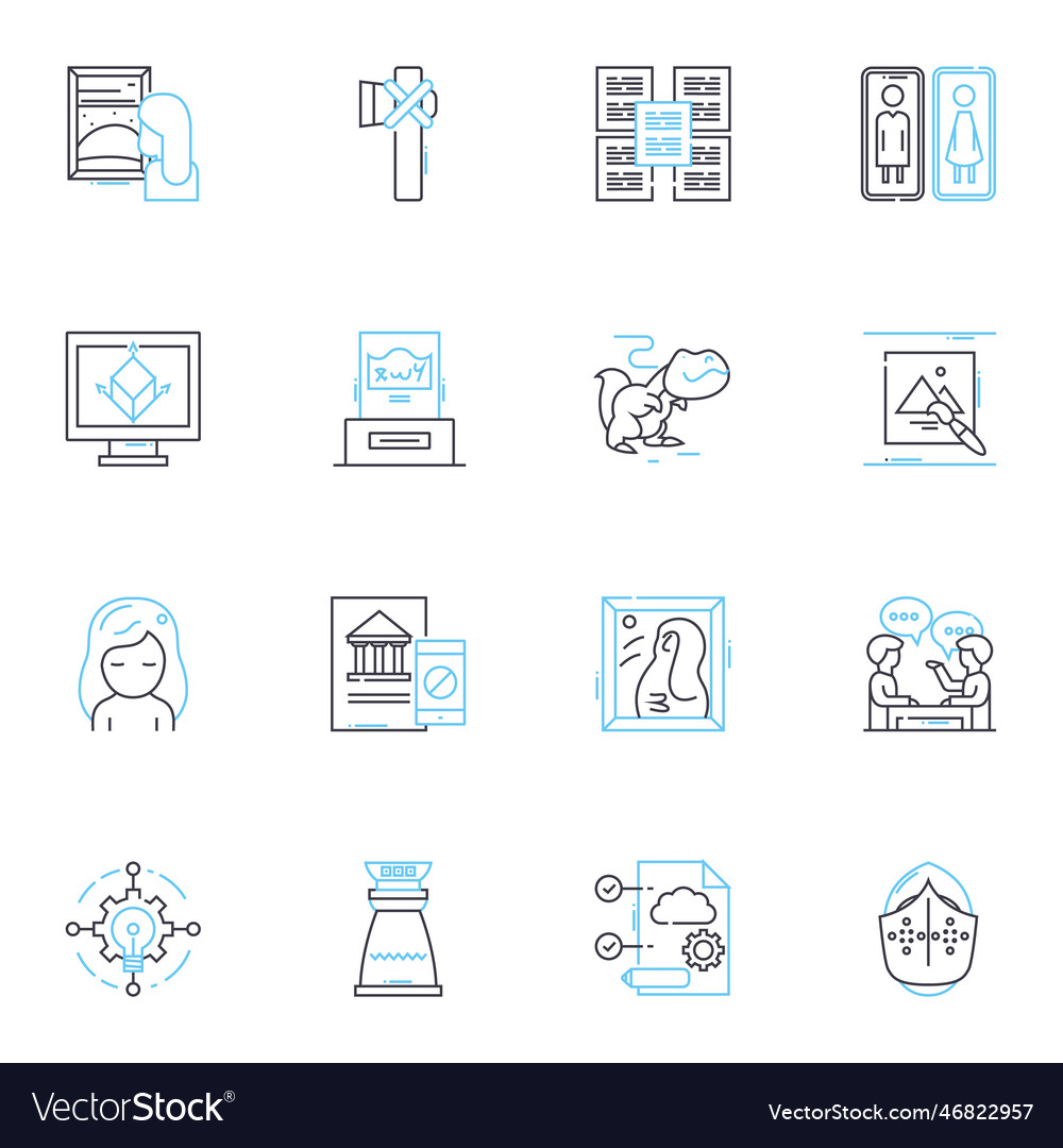 Artifice linear icons set deceit trickery Vector Image Artifice linear icons set deceit trickery Vector Image