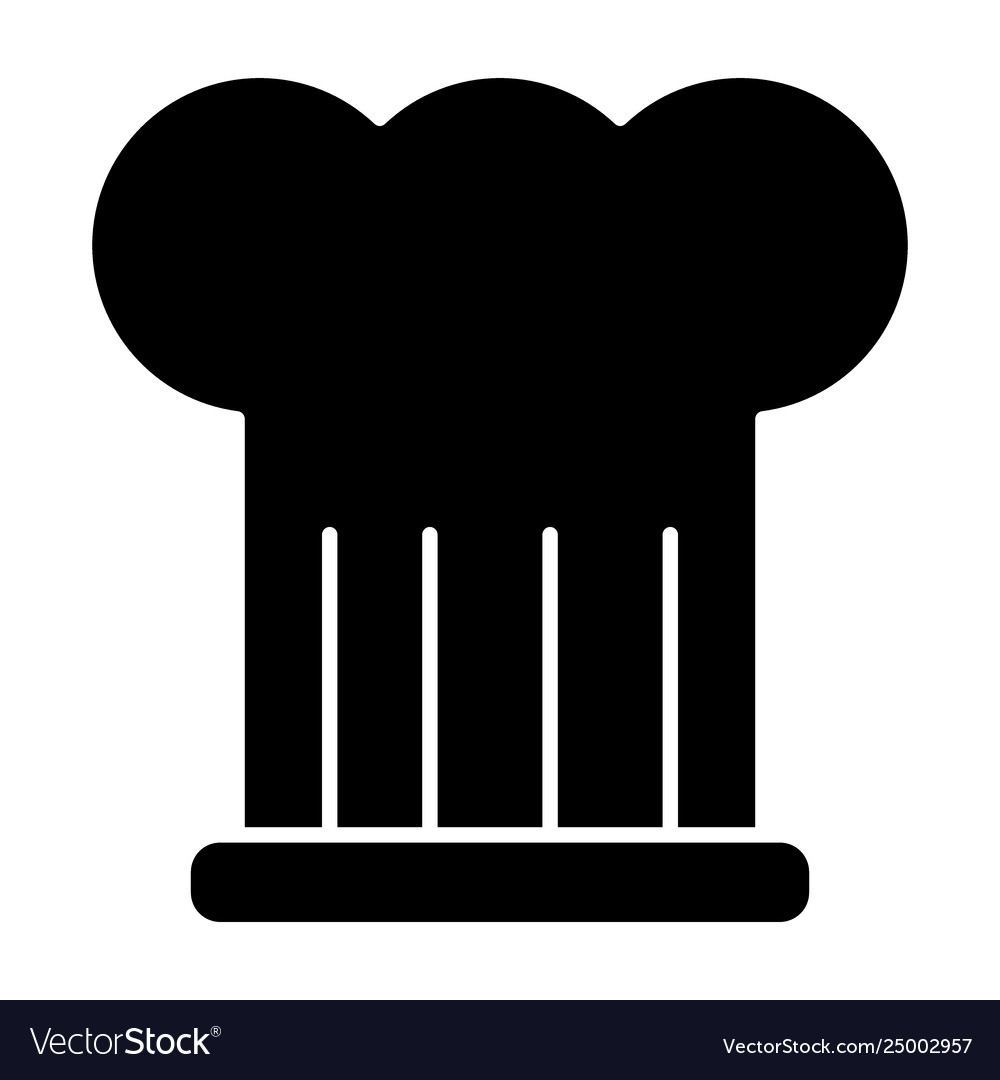 Chef cap solid icon cooking hat Royalty Free Vector Image