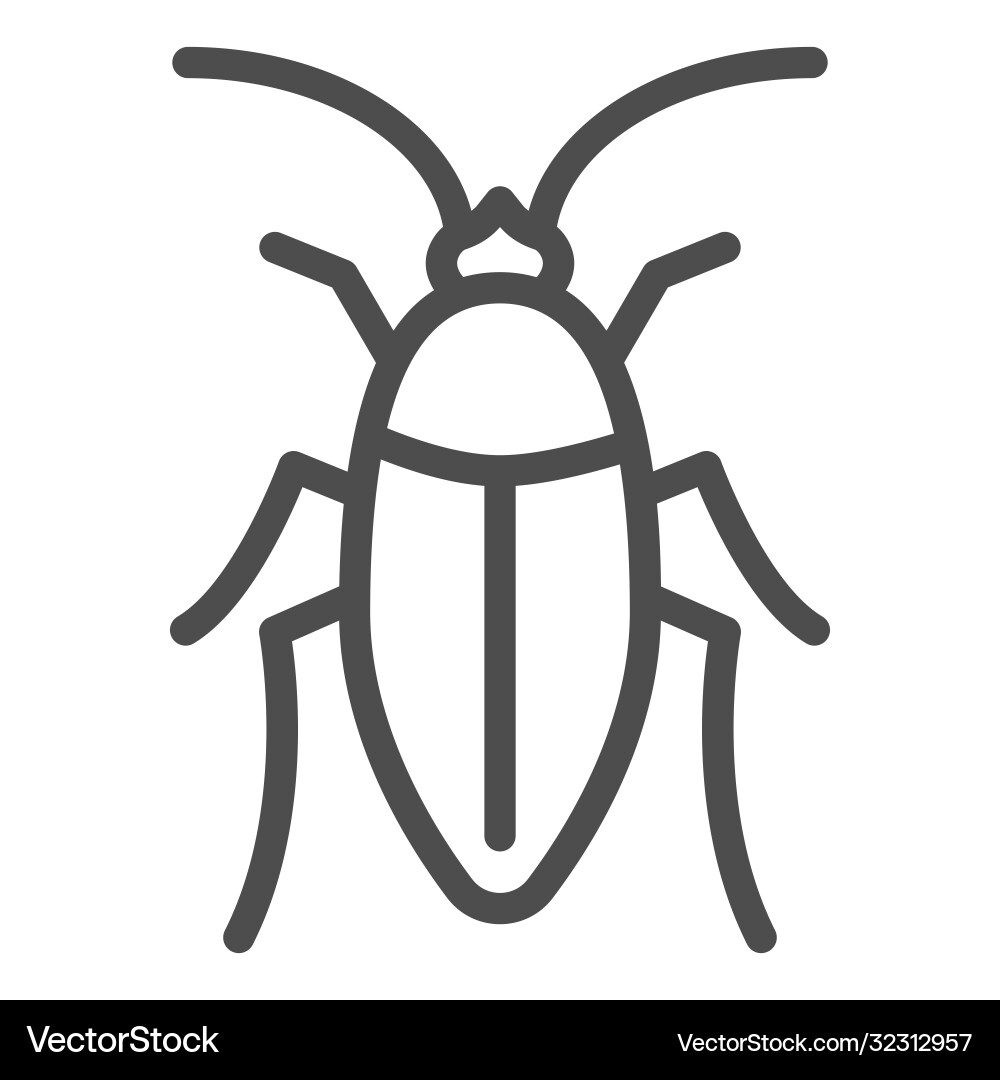 Cockroach line icon pests concept beetle sign Vector Image