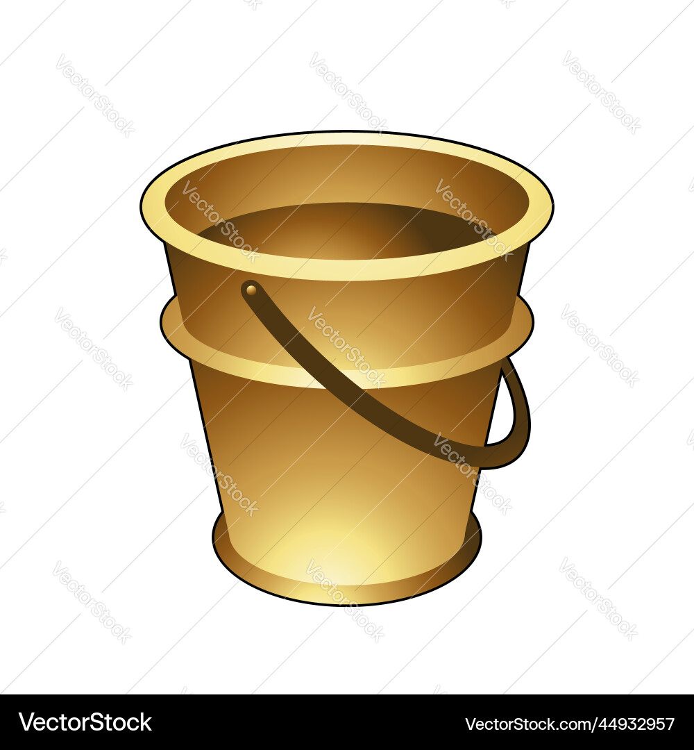 Golden bucket on a white background Royalty Free Vector