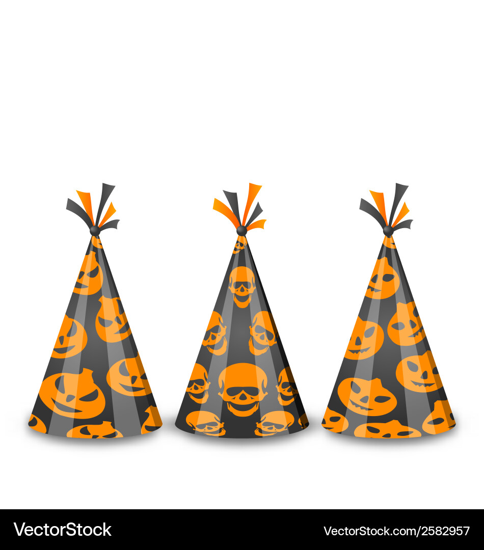 Party hats for halloween isolated on white Vector Image