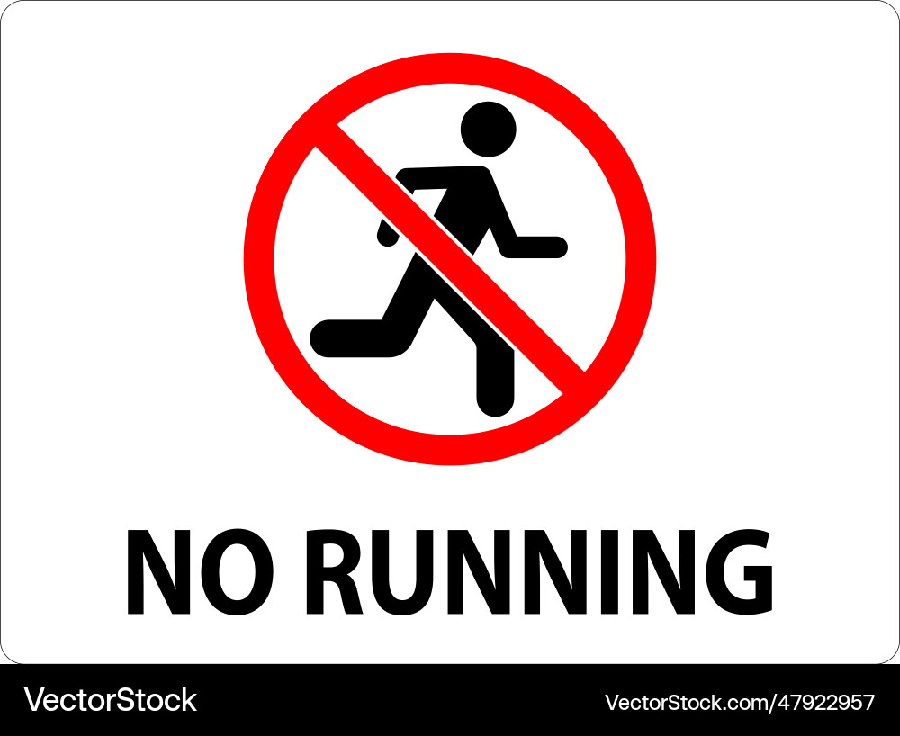 Prohibition sign no running symbol Royalty Free Vector Image