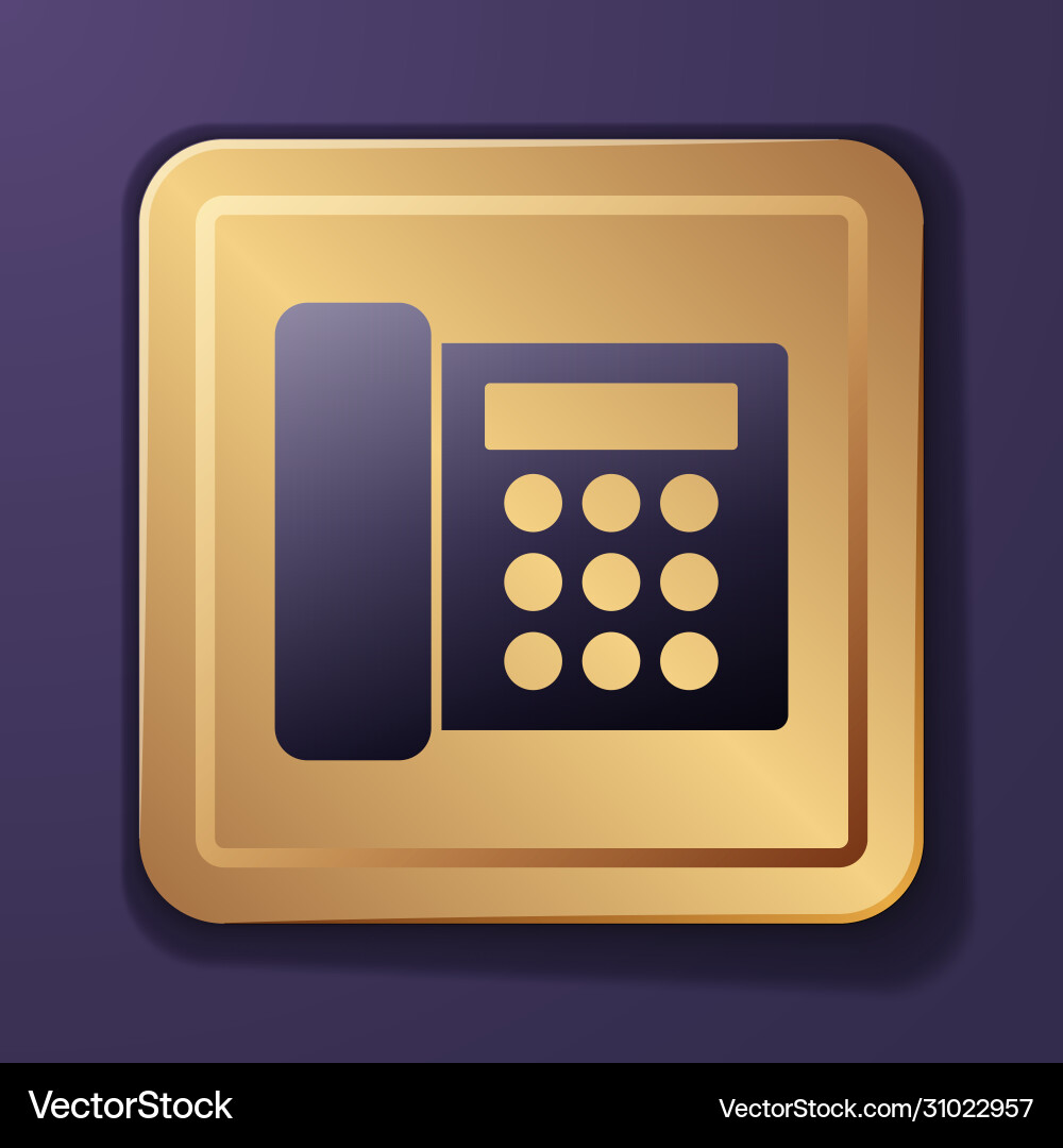 Purple telephone icon isolated on Royalty Free Vector Image