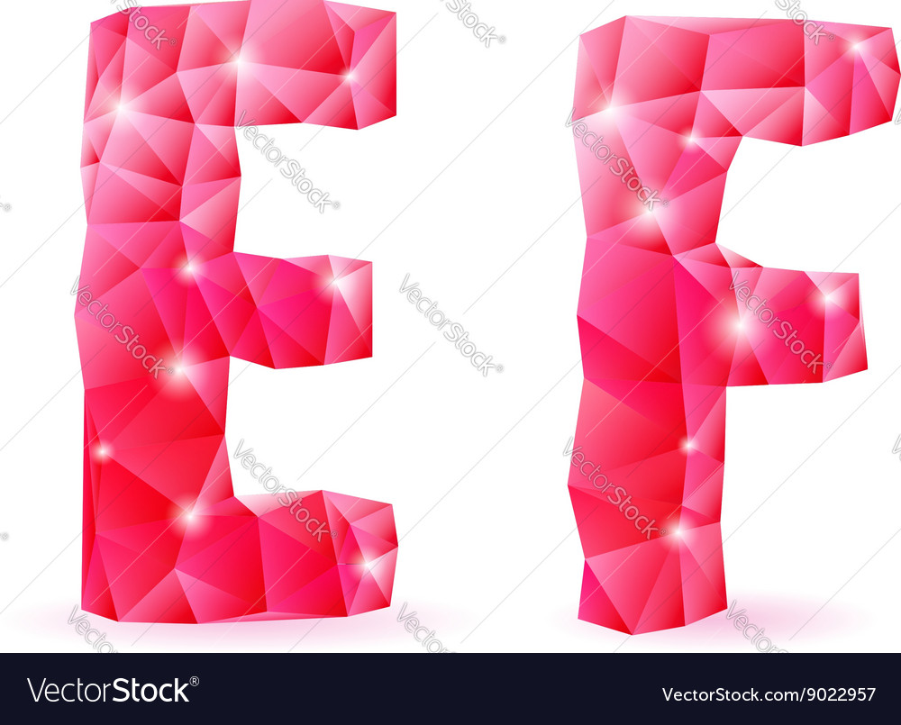Ruby polygonal font Royalty Free Vector Image - VectorStock
