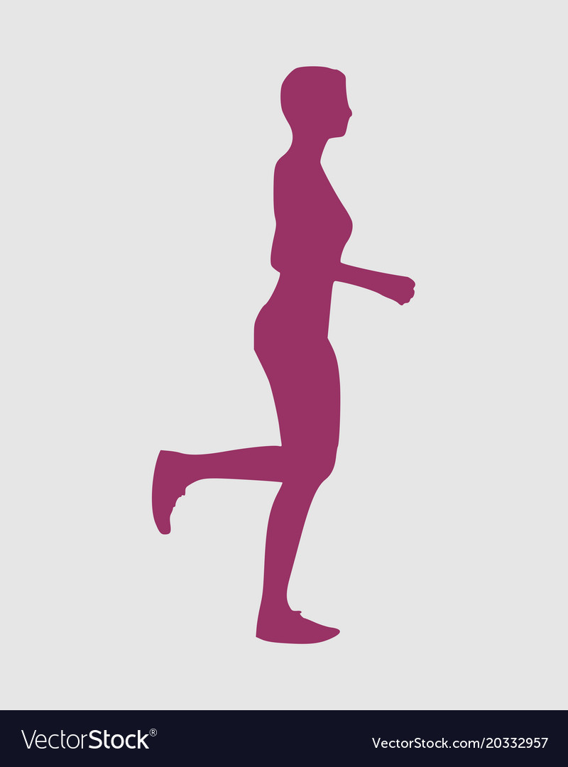 Running lady silhouette Royalty Free Vector Image