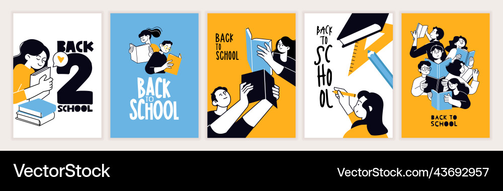 Set of back to school posters Royalty Free Vector Image