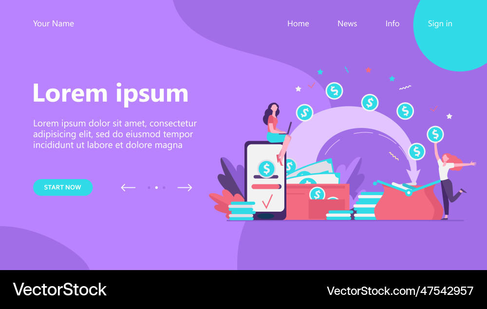 Stylized people sending payment and receiving Vector Image